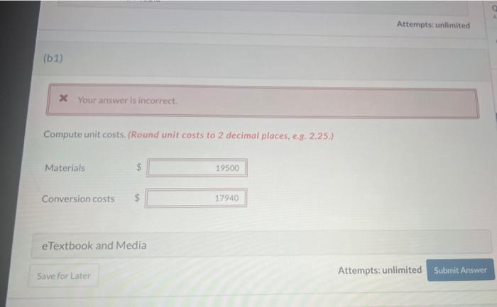 Compute unit costs. (Round unit costs to 2 decimal | Chegg.com