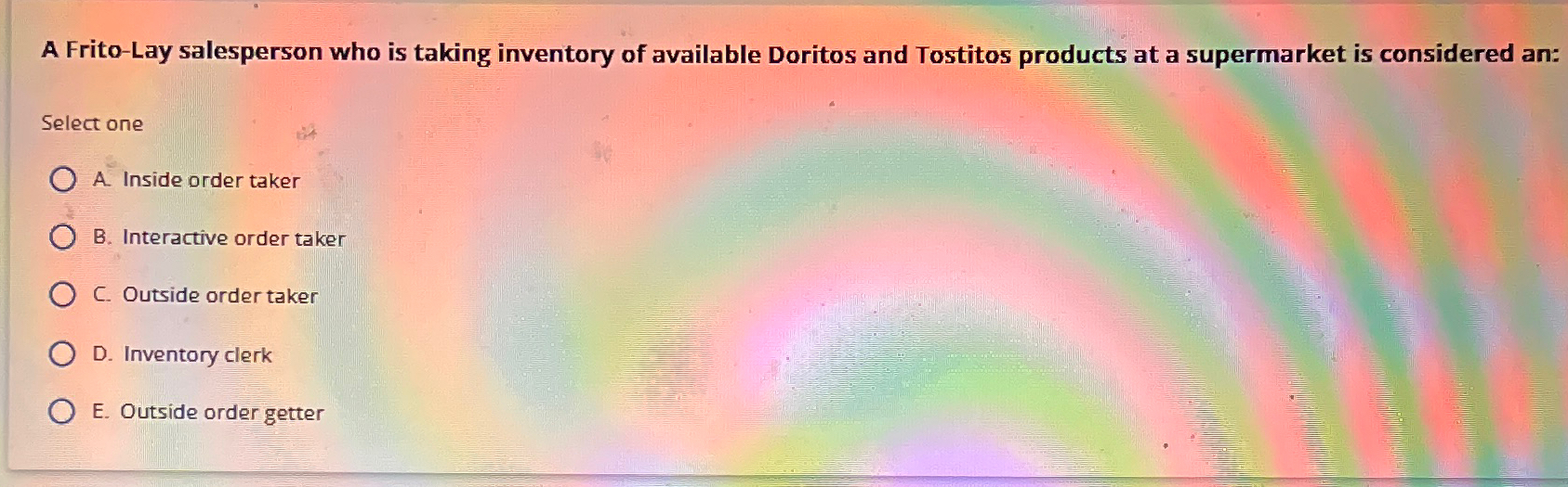 Solved A Frito-Lay salesperson who is taking inventory of | Chegg.com