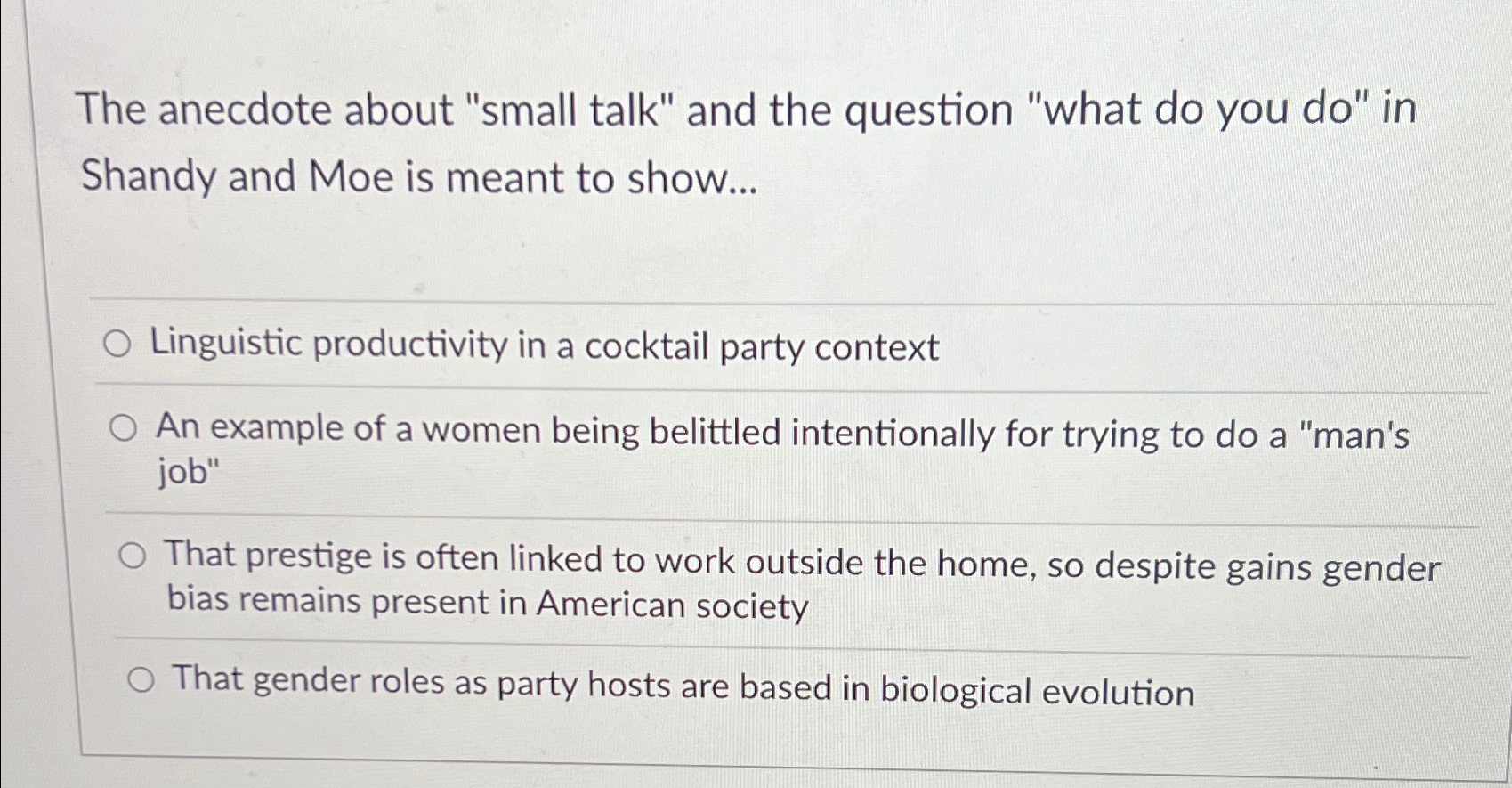 Solved The anecdote about "small talk" and the question | Chegg.com