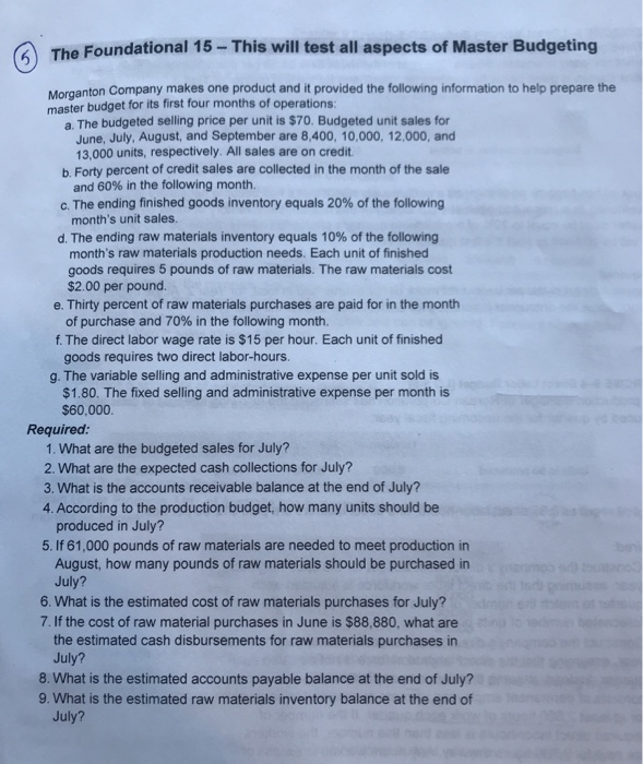 Solved The Foundational 15 - This will test all aspects of | Chegg.com