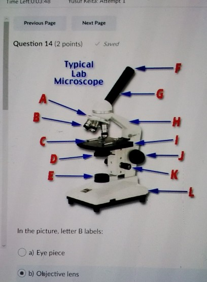 Solved what is the name of the part of the microscope label | Chegg.com