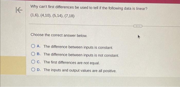 Solved Why can't first differences be used to tell if the | Chegg.com