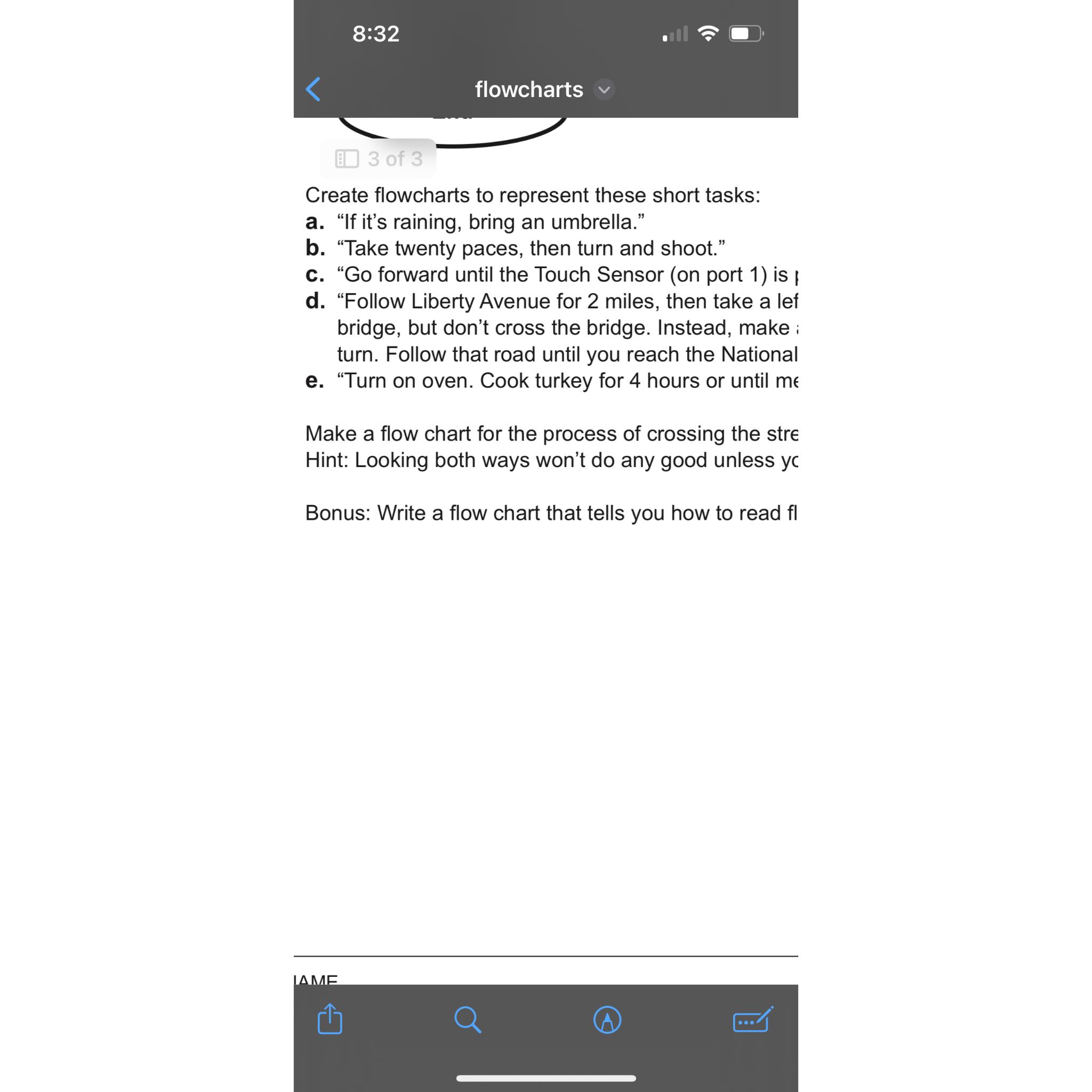Solved 8:32flowchartsCreate flowcharts to represent these | Chegg.com