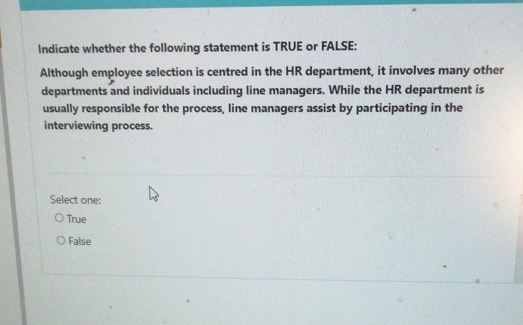 Solved Indicate whether the following statement is TRUE or | Chegg.com