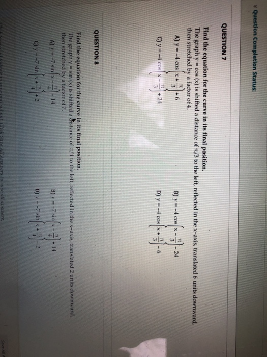 Solved * Question Completion Status: QUESTION 7 Find the | Chegg.com
