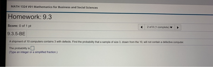 Solved MATH 1324 V01 Mathematics for Business and Social | Chegg.com