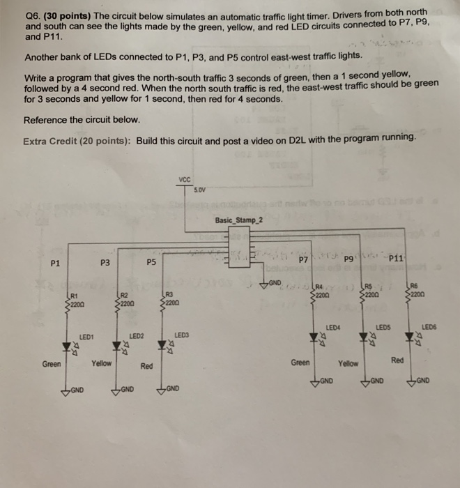Q6. (30 points) The circuit below simulates an | Chegg.com