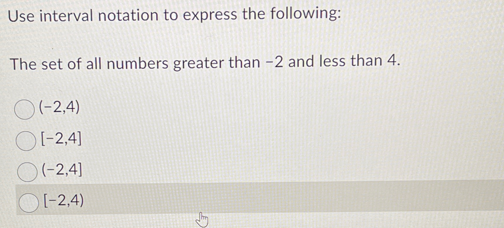 Solved Use interval notation to express the following:The | Chegg.com