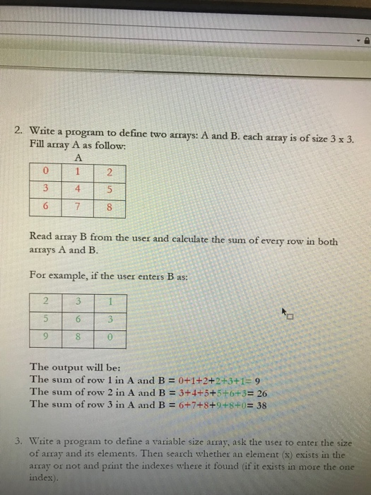 Solved Purpose: Give you practice using one and | Chegg.com