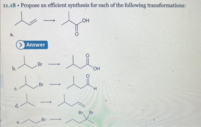 Solved 1.18 - Propose an efficient synthesis for each of the | Chegg.com