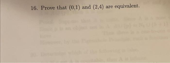 Solved 16. Prove that (0,1) and (2,4) are equivalent. | Chegg.com
