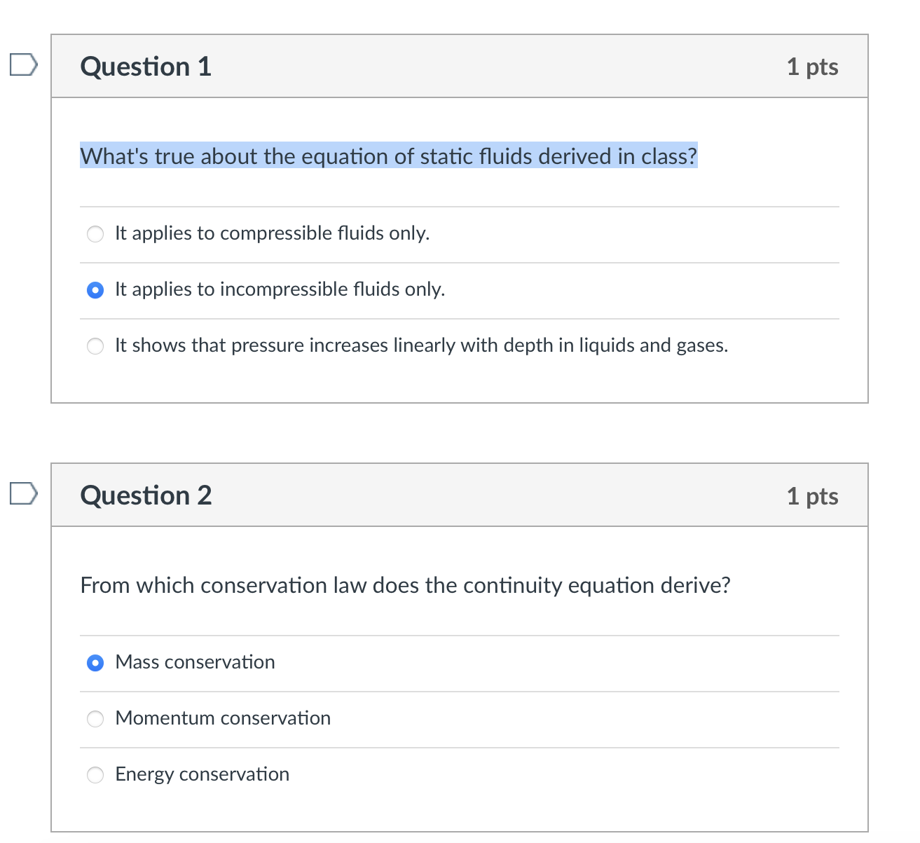 Solved Question 1What's true about the equation of static | Chegg.com