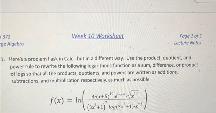 Solved Here's a problem I ask in Calc I but in a different | Chegg.com