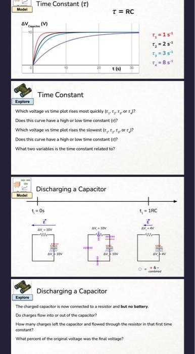 τ=RC τ1=1s−1τ2=2s−1τ3=3s−1τ4=8s−1 Time Constant Which | Chegg.com