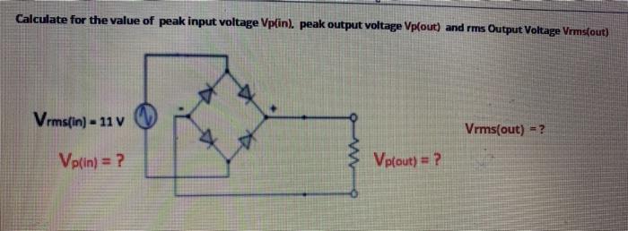 Solved Calculate for the value of peak input voltage Vplin), | Chegg.com