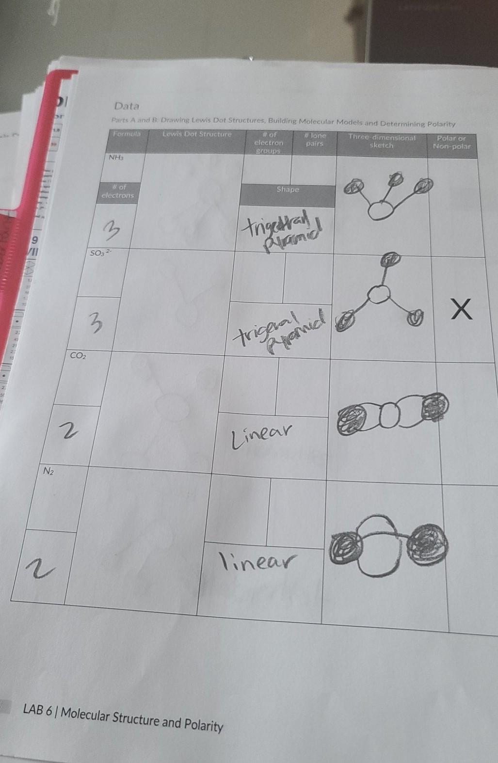 Solved Name: Section #: Date: Data Parts A and B: Drawing | Chegg.com