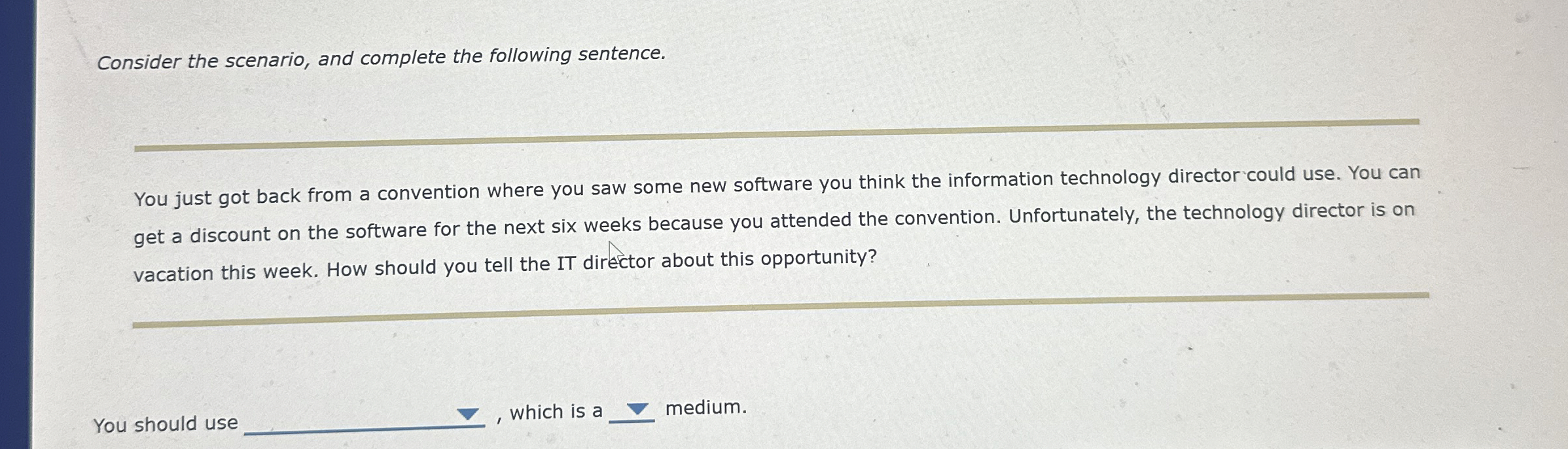 Solved Consider the scenario, and complete the following | Chegg.com