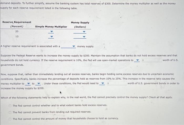 Solved Consider a system of banking in which the Federal | Chegg.com