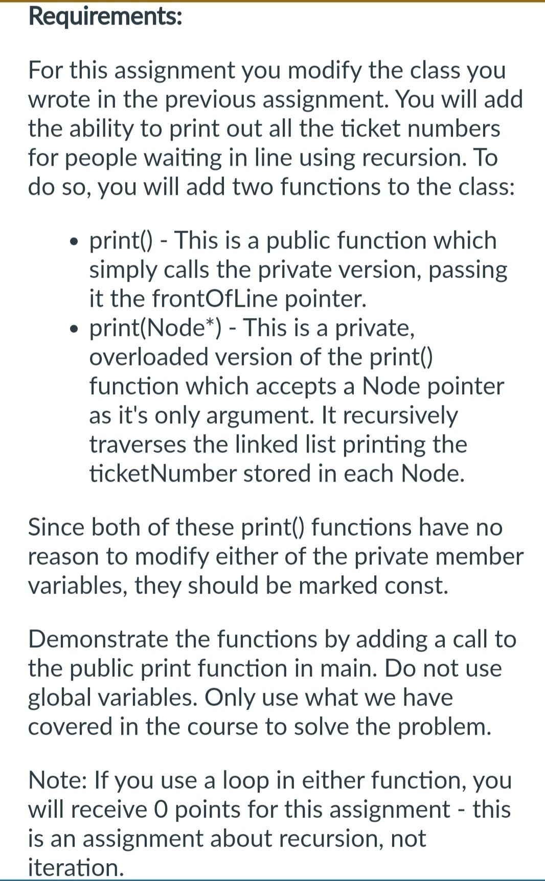 Solved Requirements: For this assignment you modify the | Chegg.com