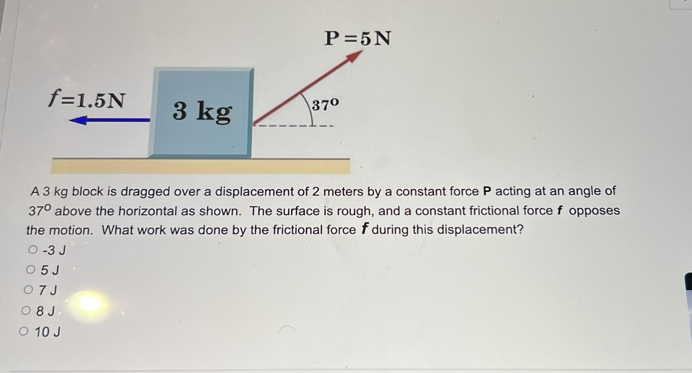 Solved A 3kg ﻿block is dragged over a displacement of 2 | Chegg.com