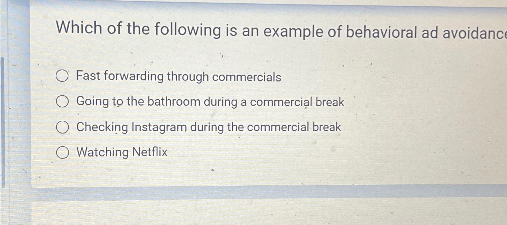 Solved Which of the following is an example of behavioral ad | Chegg.com