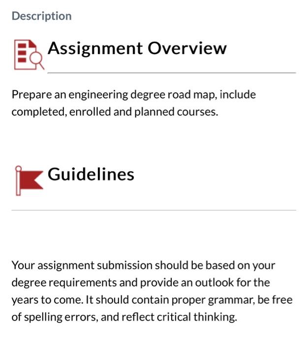 Solved Prepare an mechanical engineering degree road map, | Chegg.com