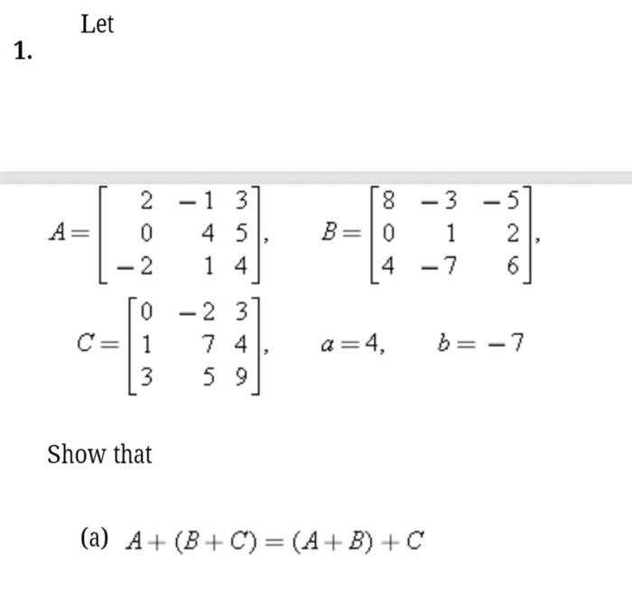 Solved Using the matrices in Exercise 3, compute the | Chegg.com