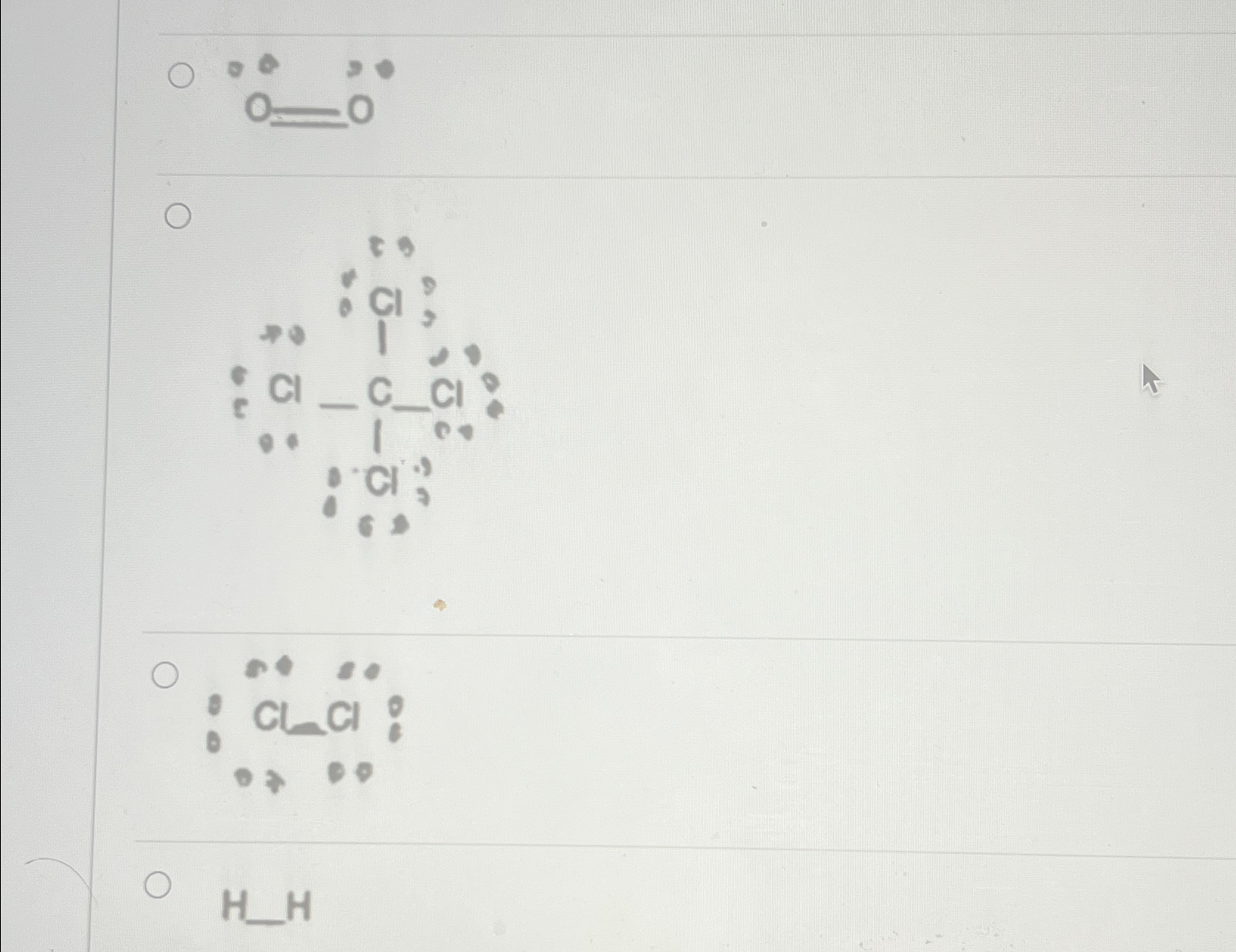 Solved H_H WHICH IS INCORRECT LEWIS DOT STRUCTURE | Chegg.com