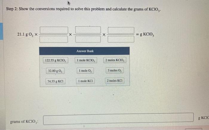 Solved How many grams of KClo, are needed to form 21.1 g of | Chegg.com