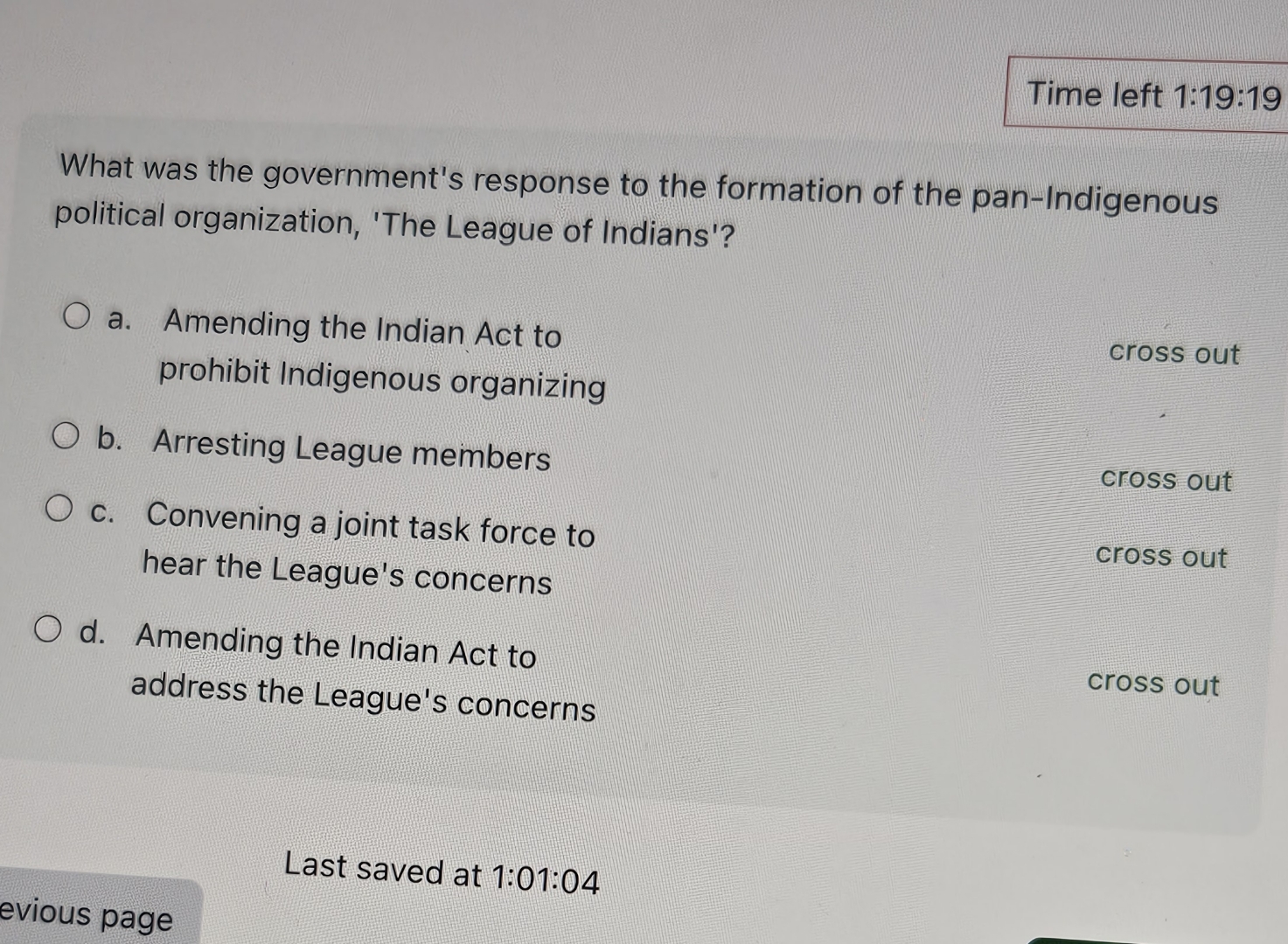 Solved Time left 1:19:19What was the government's response | Chegg.com