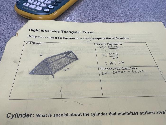 Solved Right Isosceles Triangular Prism Using the results | Chegg.com