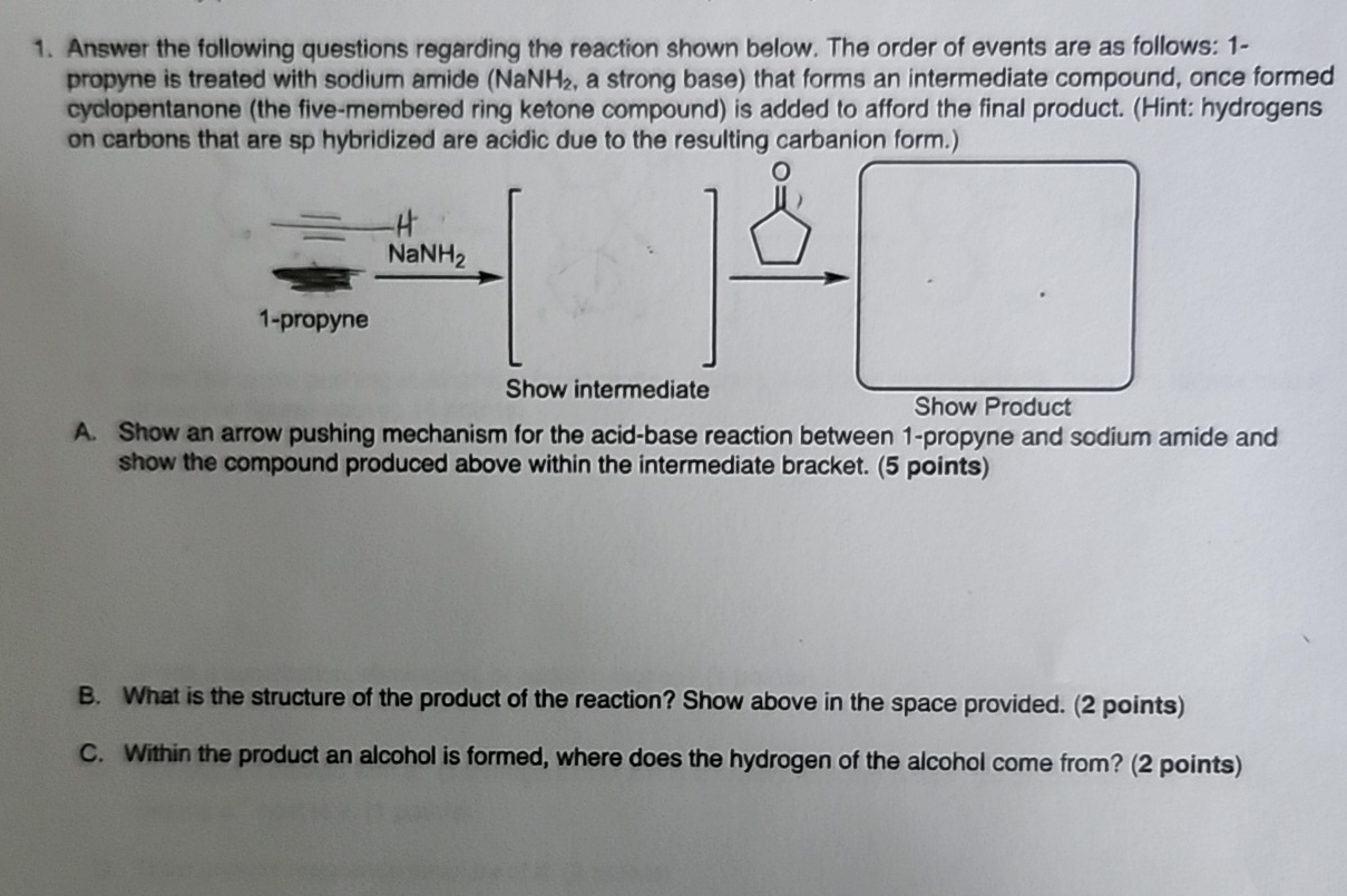 Solved Answer the following questions regarding the reaction | Chegg.com
