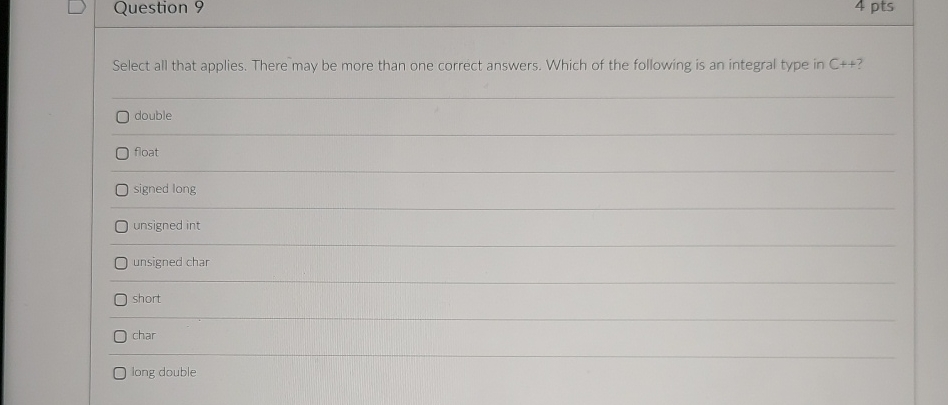Solved Question 94 ﻿ptsSelect all that applies. There may be | Chegg.com