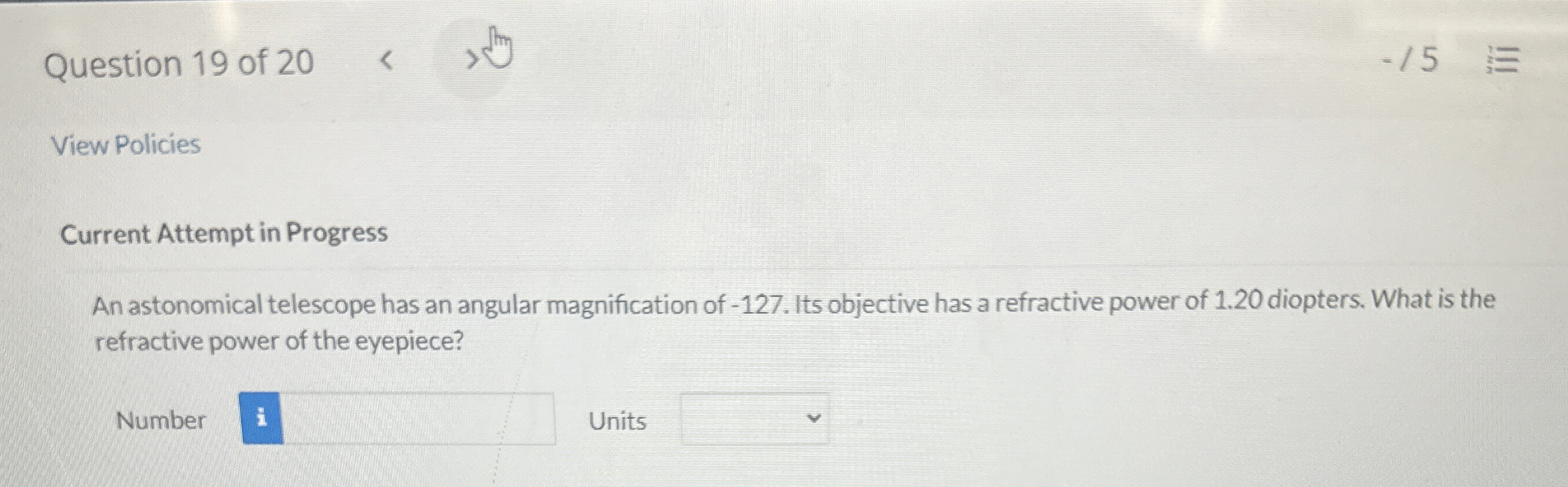 Solved Question 19 ﻿of 20View PoliciesCurrent Attempt in | Chegg.com