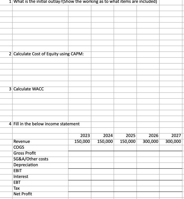 Solved \r\n1 What is the initial outlay?(Show the working as | Chegg.com