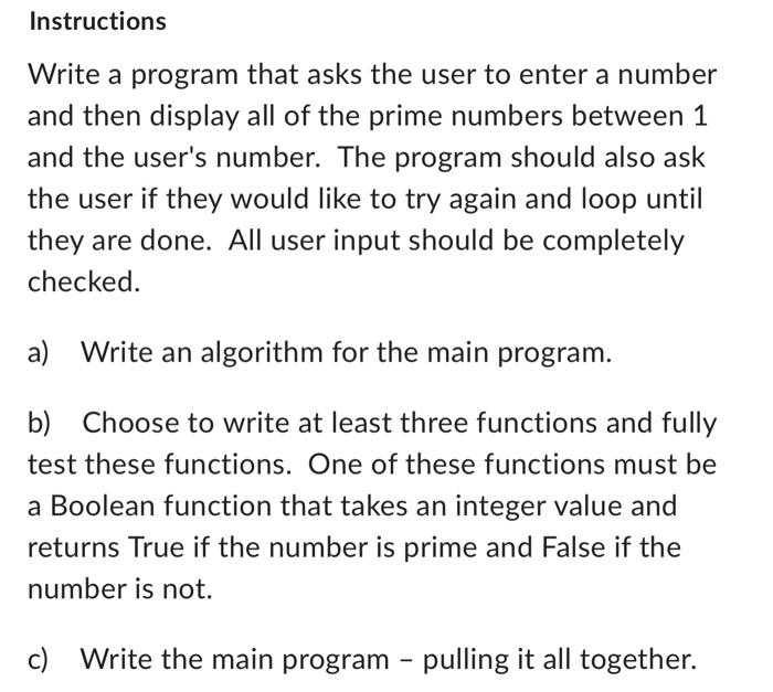 Solved Write a program that asks the user to enter a number | Chegg.com