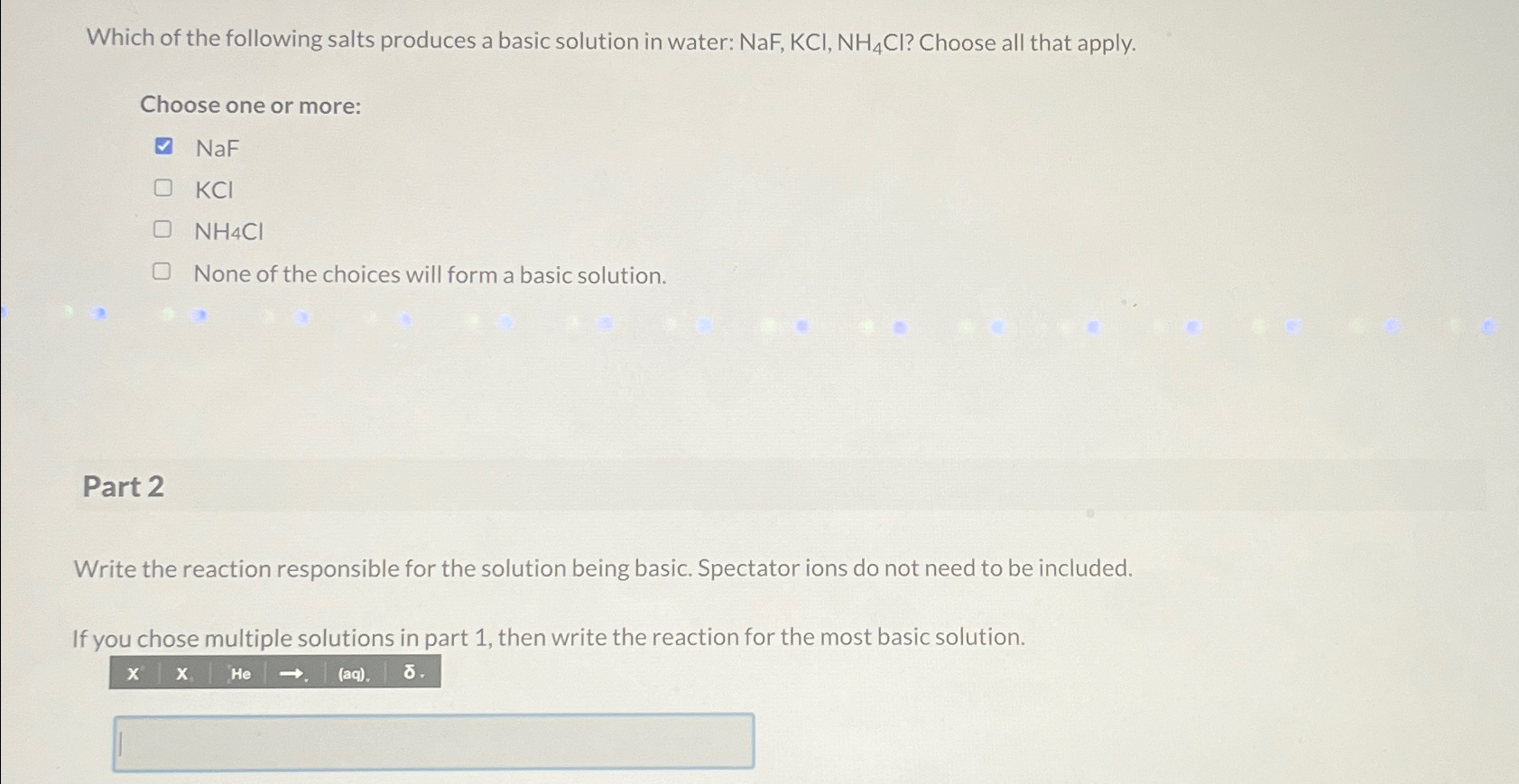 Solved Which of the following salts produces a basic | Chegg.com