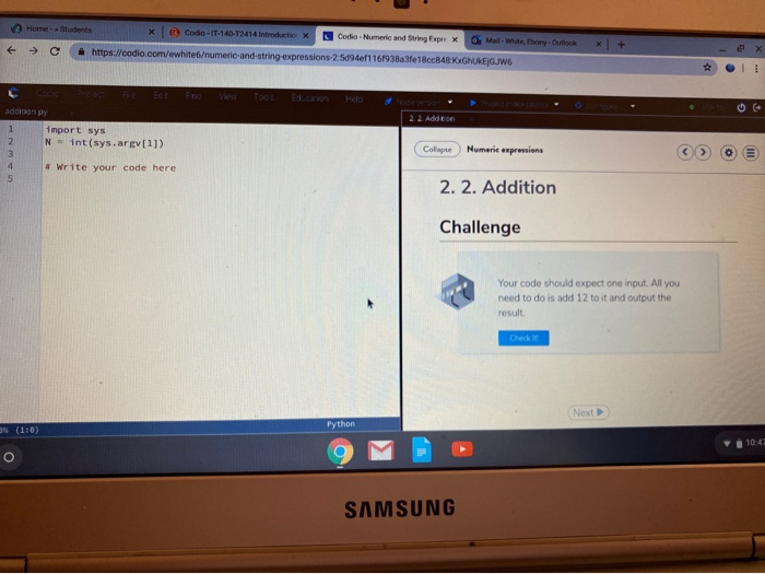 Solved Home Students dor:140-52414 Introduct Codio. Numeric | Chegg.com