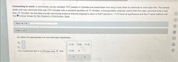Solved Commuting to work: A community survey sampled 1923 | Chegg.com