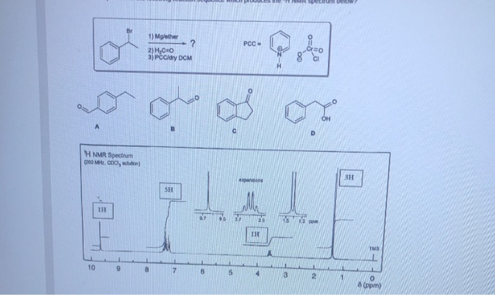 Solved PCC 1) Molether ? 2) H.CO 3) PCC/dry DCM os or HNMR | Chegg.com