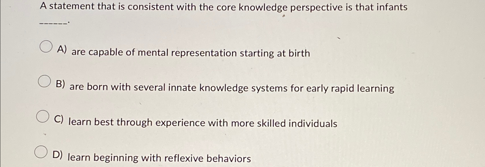 Solved A statement that is consistent with the core | Chegg.com