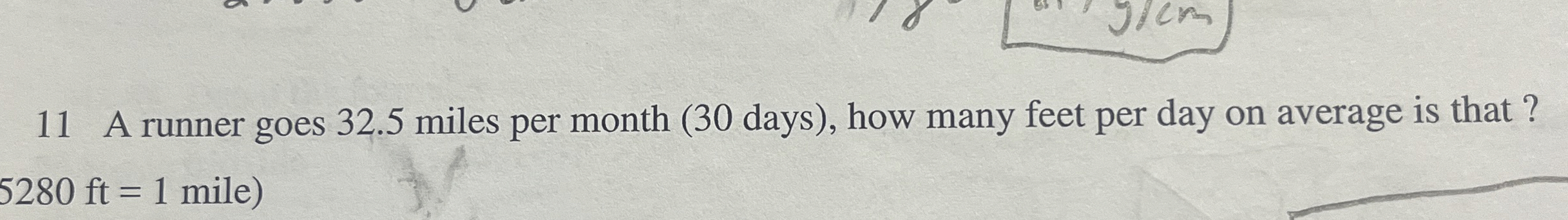 Solved A runner goes 32.5 ﻿miles per month ( 30 ﻿days), ﻿how | Chegg.com