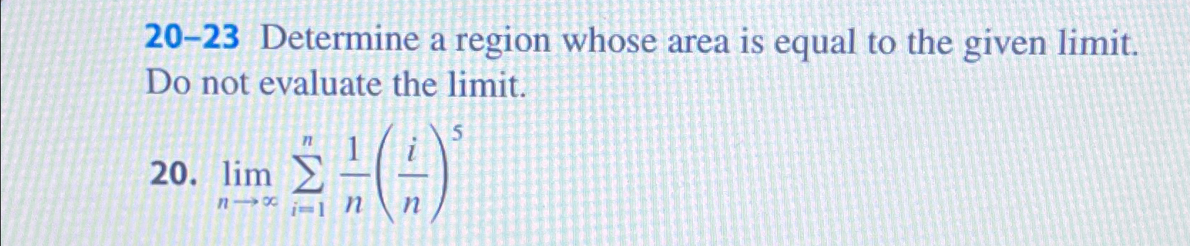 20-23 ﻿Determine a region whose area is equal to the | Chegg.com