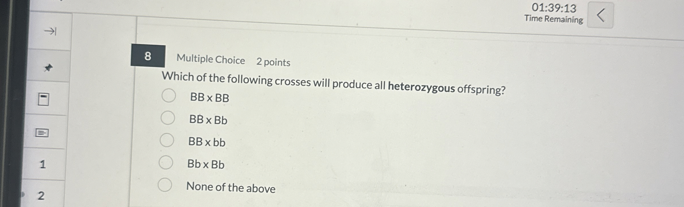 High Quality SOLUTION 01:39:13Time Remaining8Multiple Choice2 ﻿pointsWhich | Chegg.com