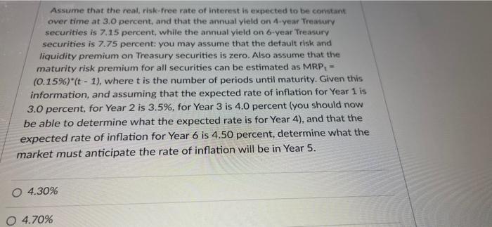 Solved Assume that the real, risk-free rate of interest is | Chegg.com
