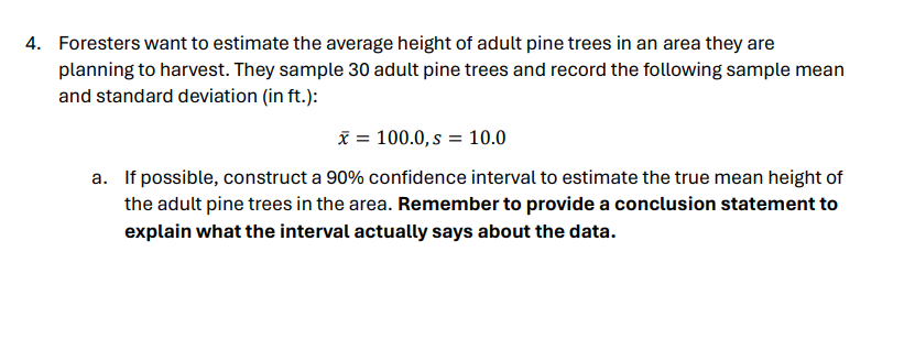 Solved Foresters want to estimate the average height of | Chegg.com
