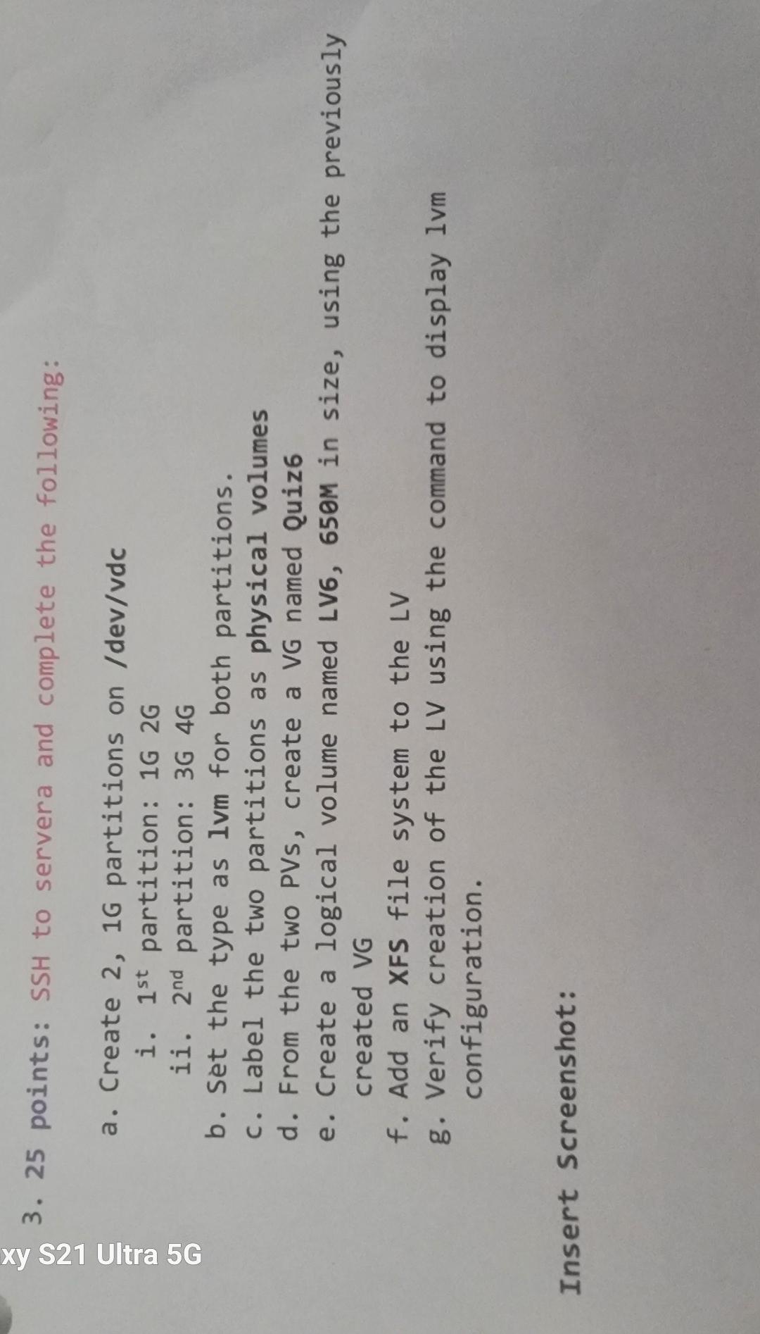 Solved 3. 25 points: SSH to servera and complete the | Chegg.com