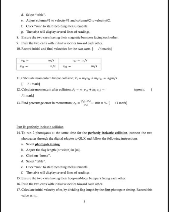 Solved Name: PRT1003 Lab 2 Elastic and Inelastic Collisions | Chegg.com