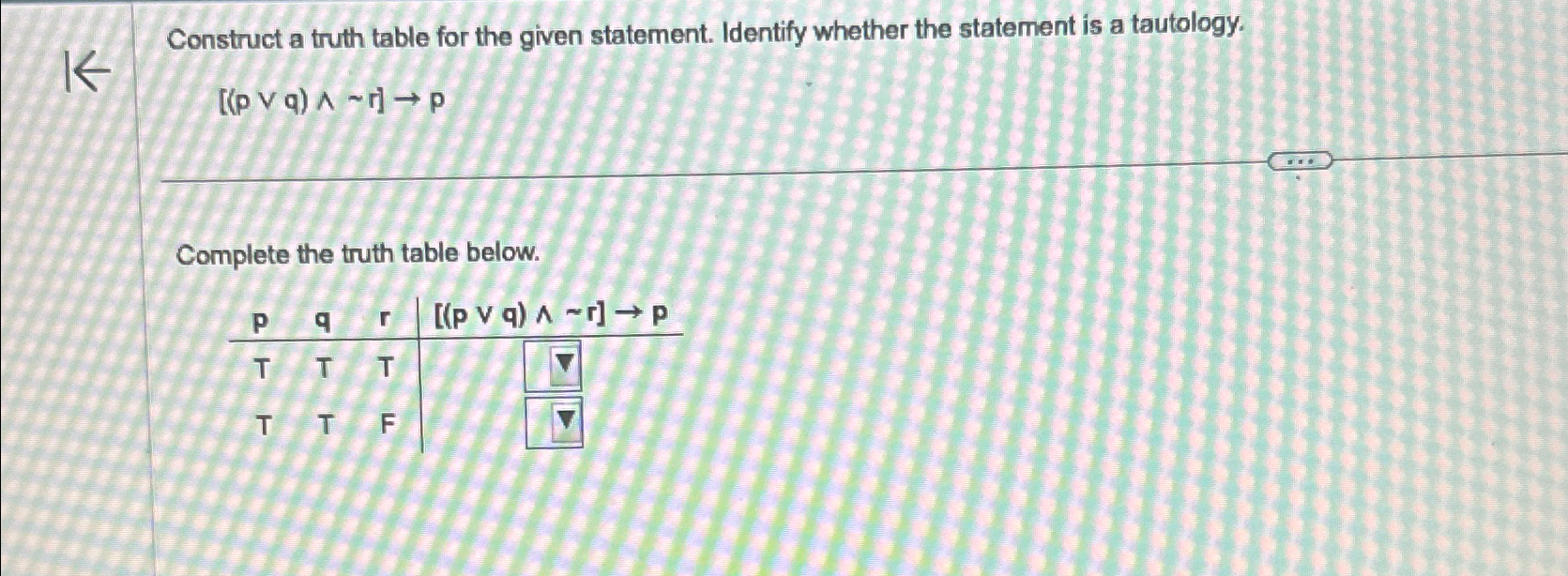 Solved Construct a truth table for the given statement. | Chegg.com