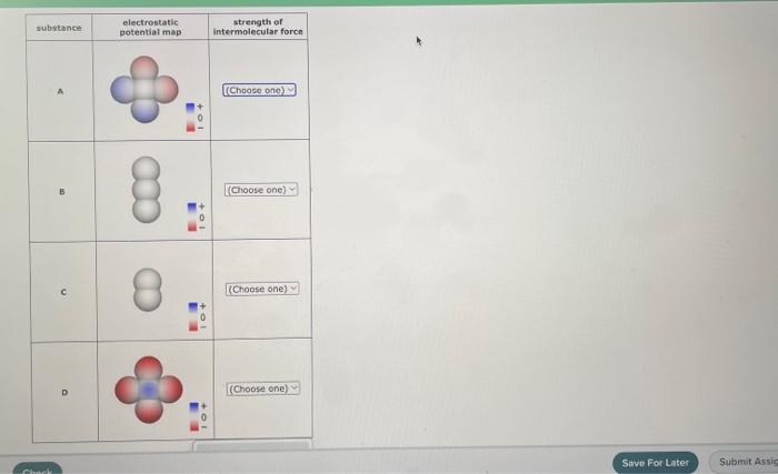 Solved Molecules of four imaginary substances are sketched | Chegg.com